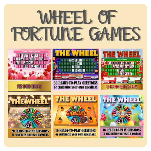 WHEEL OF FORTUNE GAMES – The Game Room