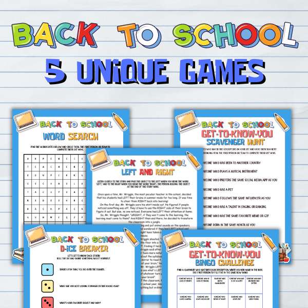 BACK TO SCHOOL PRINTABLE GAMES – The Game Room