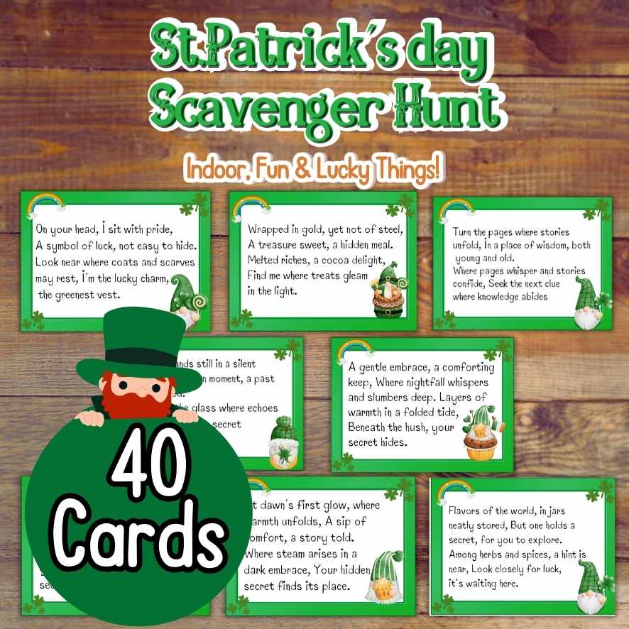 SAINT PATRICKS DAY SCAVENGER HUNT – The Game Room