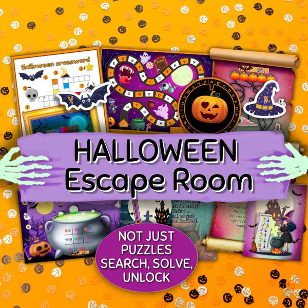 Kids Halloween Escape Room Kit – DIY at Home Fun – The Game Room