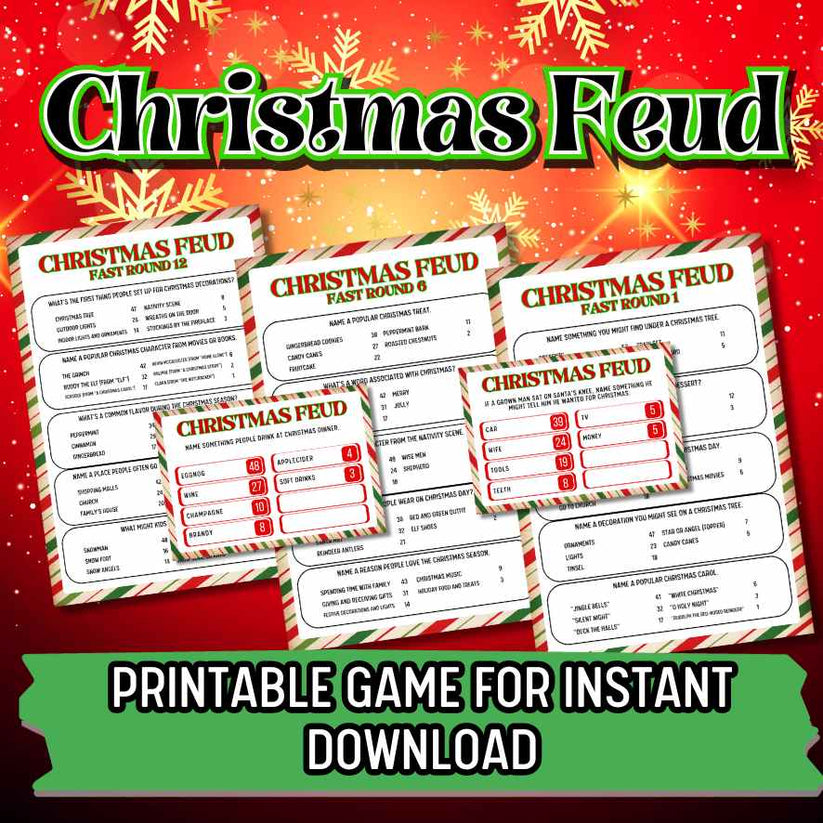 Christmas Feud Game Printable | Fun for Holiday Gatherings – The Game Room