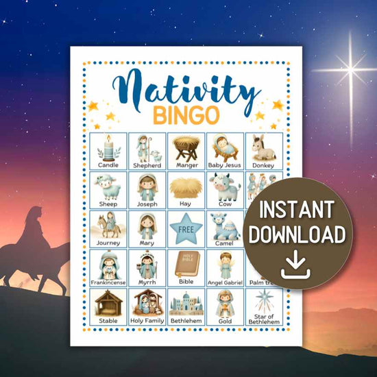 NATIVITY BINGO PRINTABLE 50 CARDS – The Game Room