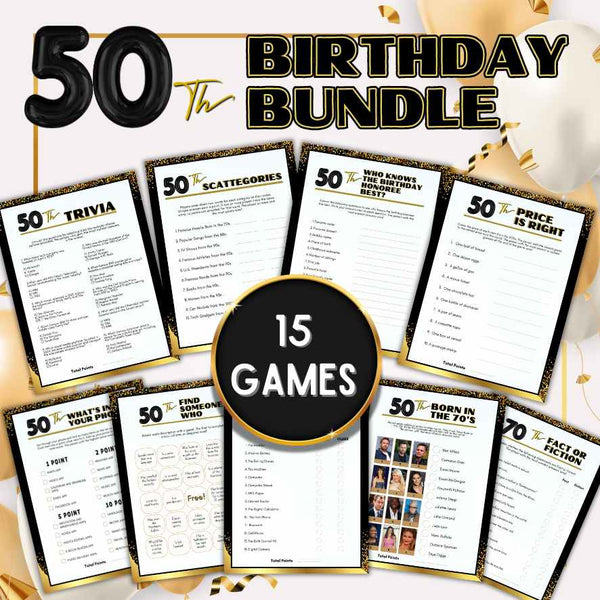 50TH BIRTHDAY PARTY GAMES PRINTABLE – The Game Room