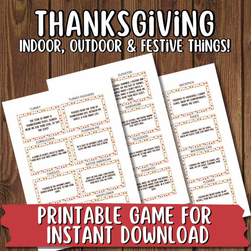 THANKSGIVING SCAVENGER HUNT – The Game Room