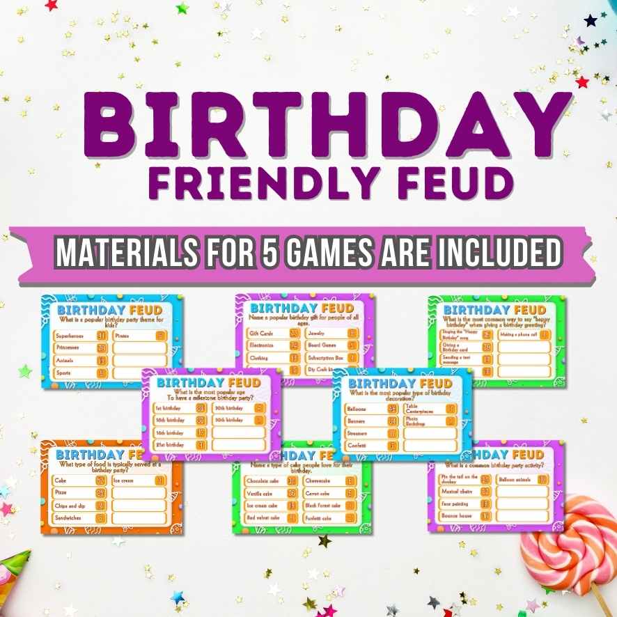 BIRTHDAY FRIENDLY FEUD GAME - PRINTABLE GAME – The Game Room