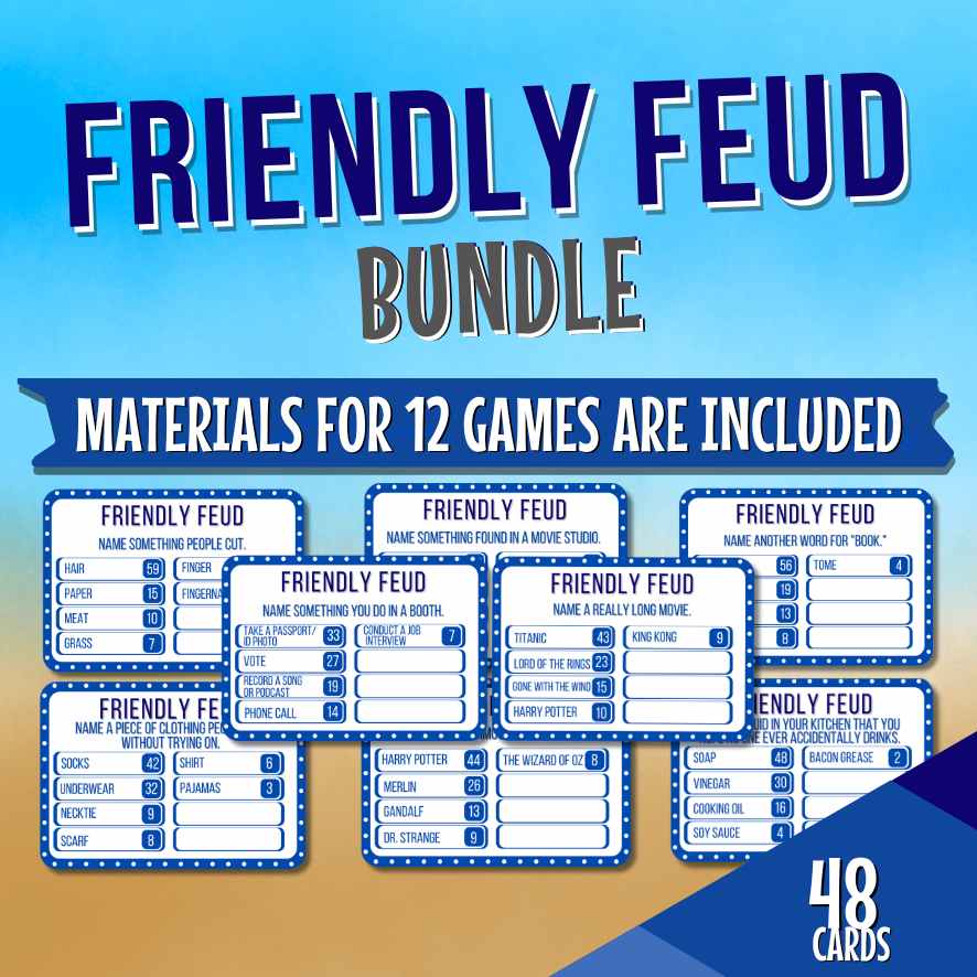 FAMILY FRIENDLY FEUD BUNDLE - PRINTABLE GAME – The Game Room