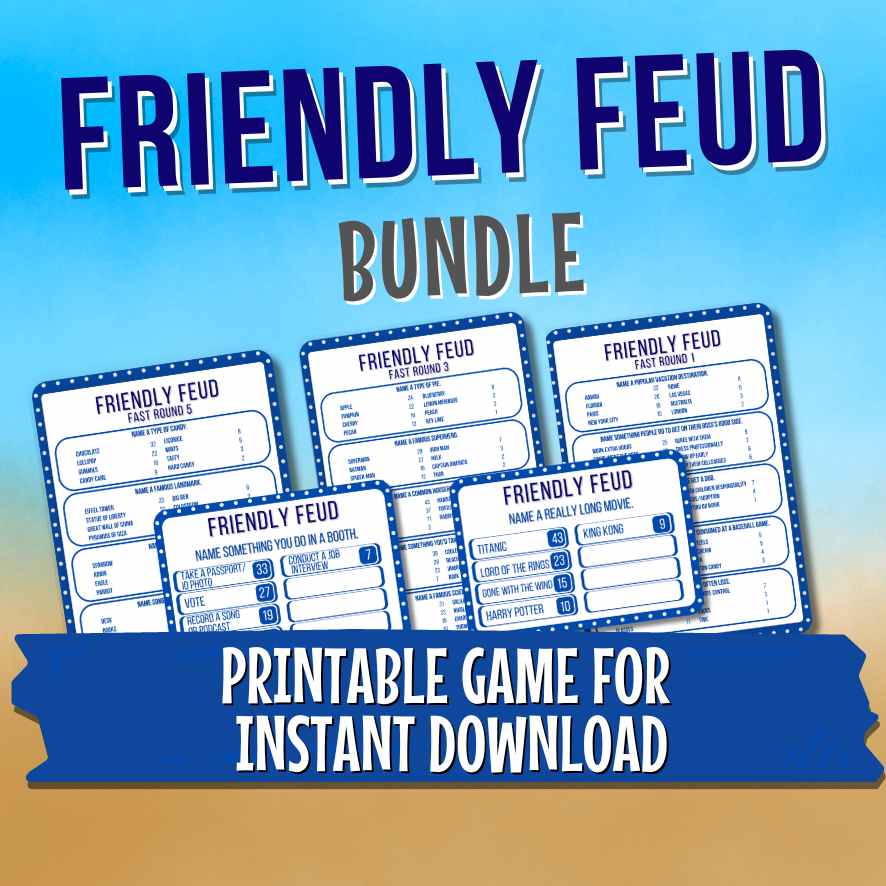 FAMILY FRIENDLY FEUD BUNDLE - PRINTABLE GAME – The Game Room