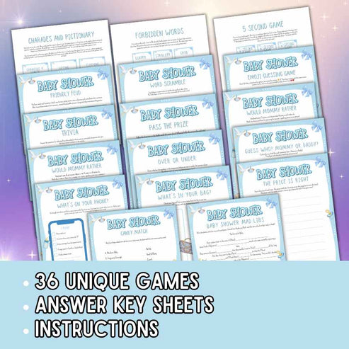 BLUE BABY SHOWER GAMES – The Game Room