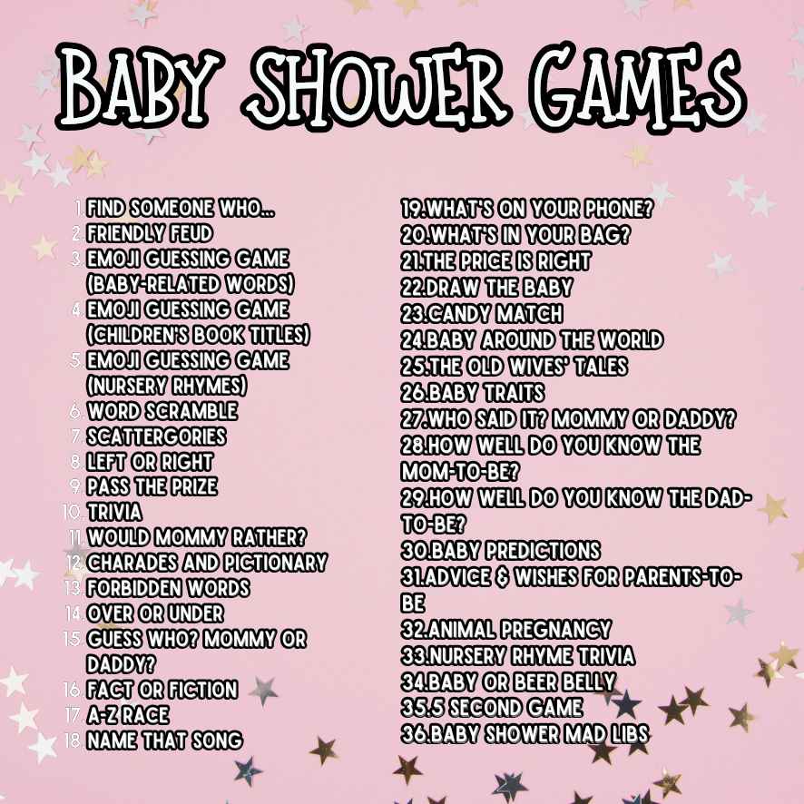 PINK BABY SHOWER GAMES – The Game Room