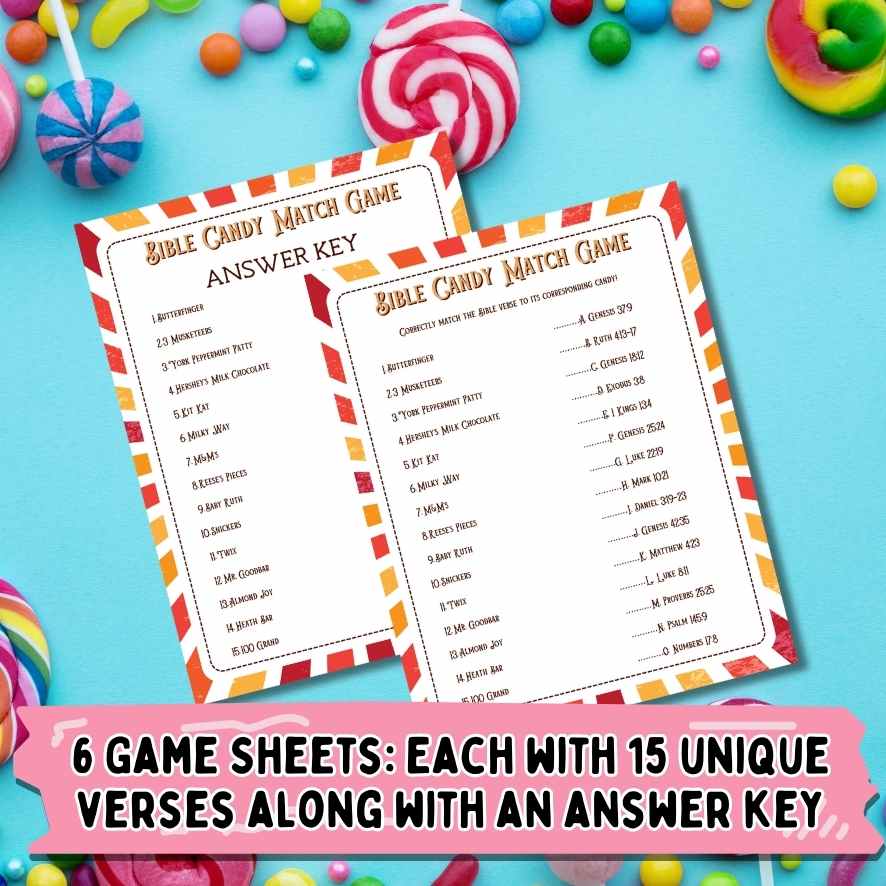 CANDY BIBLE VERSE MATCH UP PRINTABLE GAMES – The Game Room