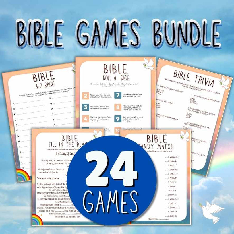 Printable Bible Games Bundle, 24 Christian Activities – The Game Room
