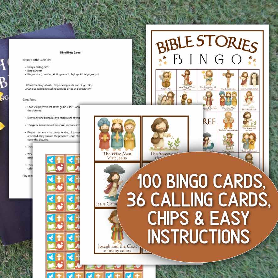 BIBLE STORIES 100 BINGO CARDS – The Game Room