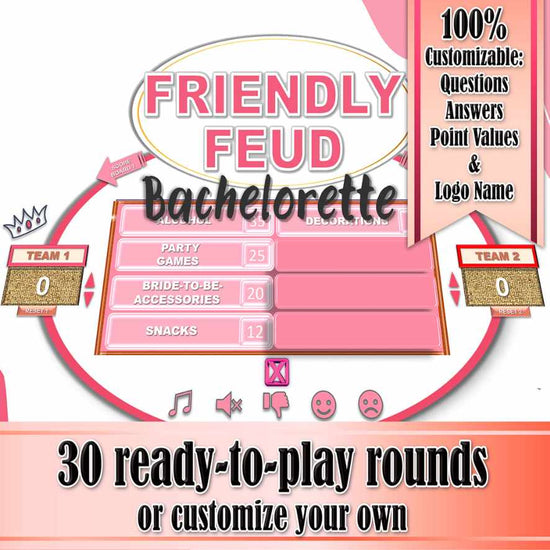 BACHELORETTE SHOWER FAMILY FRIENDLY FEUD – The Game Room