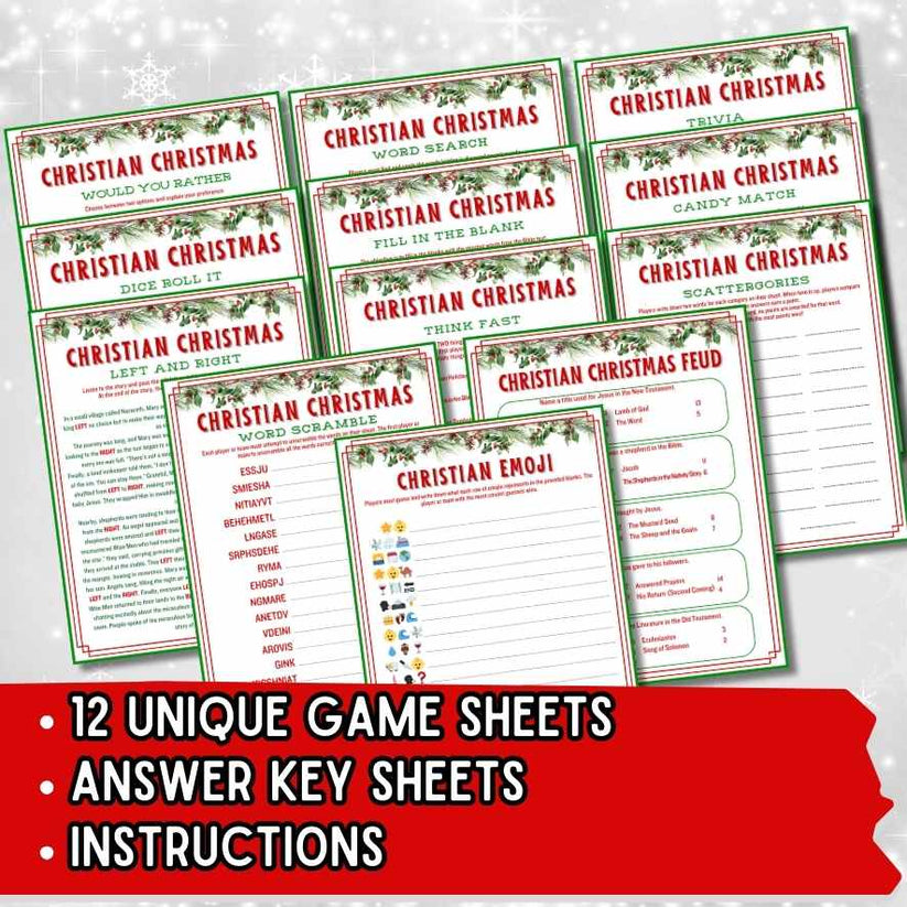 Christian Christmas Games Bundle - Fun for All Ages! 🎄 | Instant ...