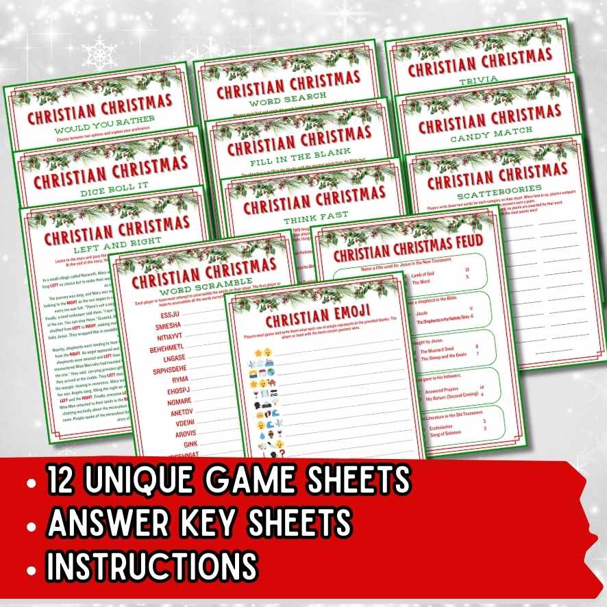 Christian Christmas Games Bundle - Fun for All Ages! 🎄 | Instant ...