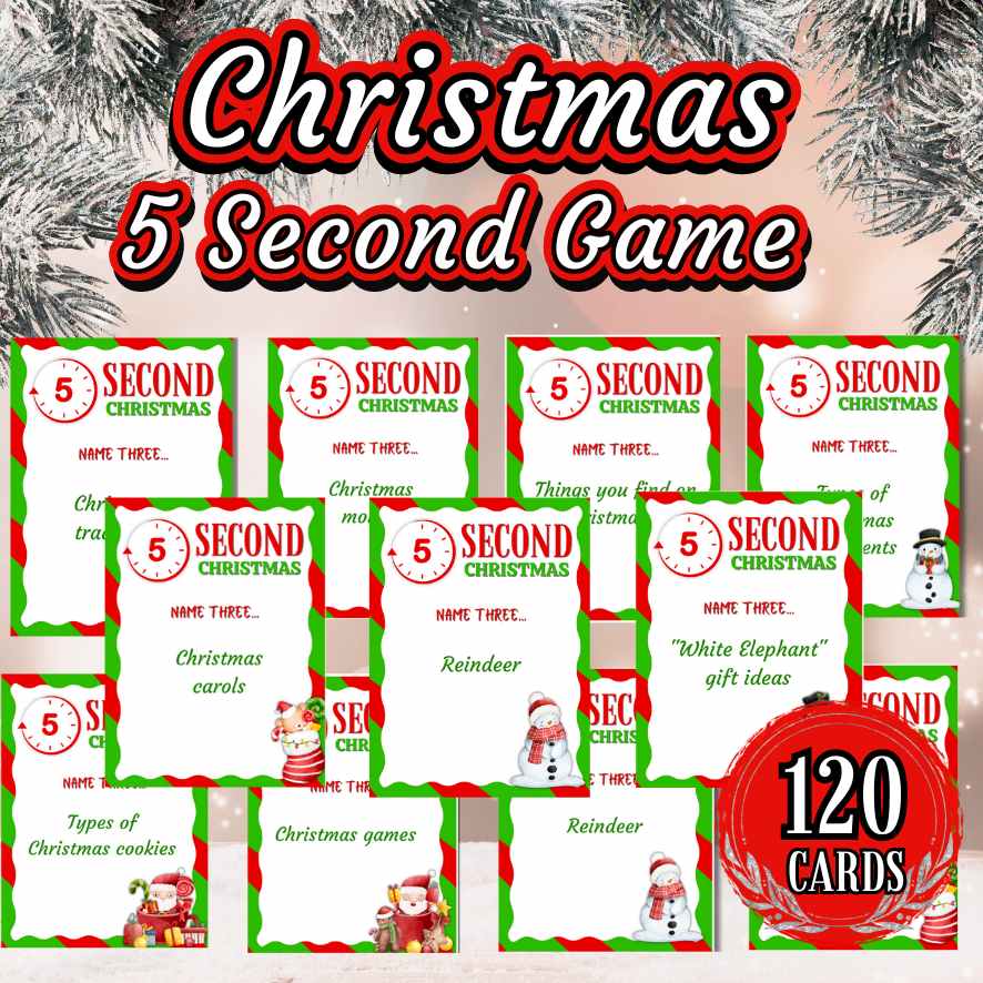 CHRISTMAS 5 SECOND GAME PRINTABLE – The Game Room