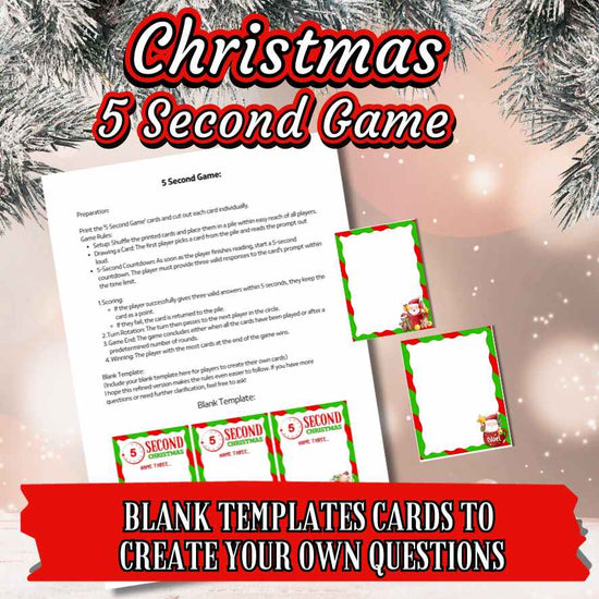 CHRISTMAS 5 SECOND GAME PRINTABLE – The Game Room