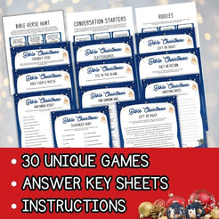 Bible Christmas Games 30 Printable Holiday Games for Families & Church ...