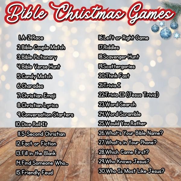 Bible Christmas Games 30 Printable Holiday Games for Families & Church ...