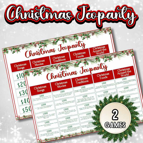 CHRISTMAS GAME JEOPARDY PRINTABLE – The Game Room