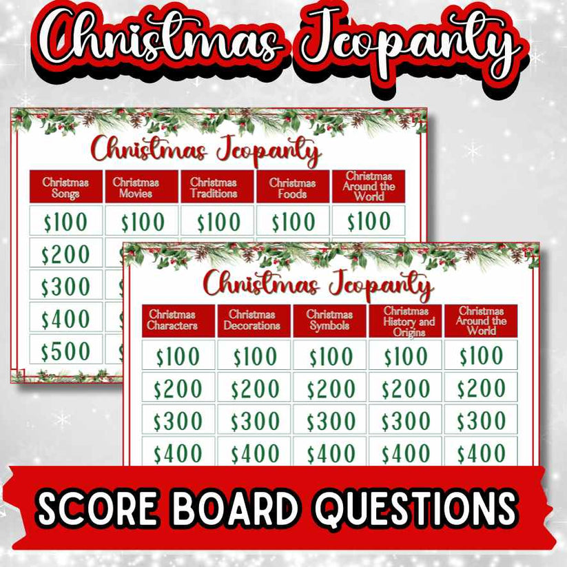 CHRISTMAS GAME JEOPARDY PRINTABLE – The Game Room