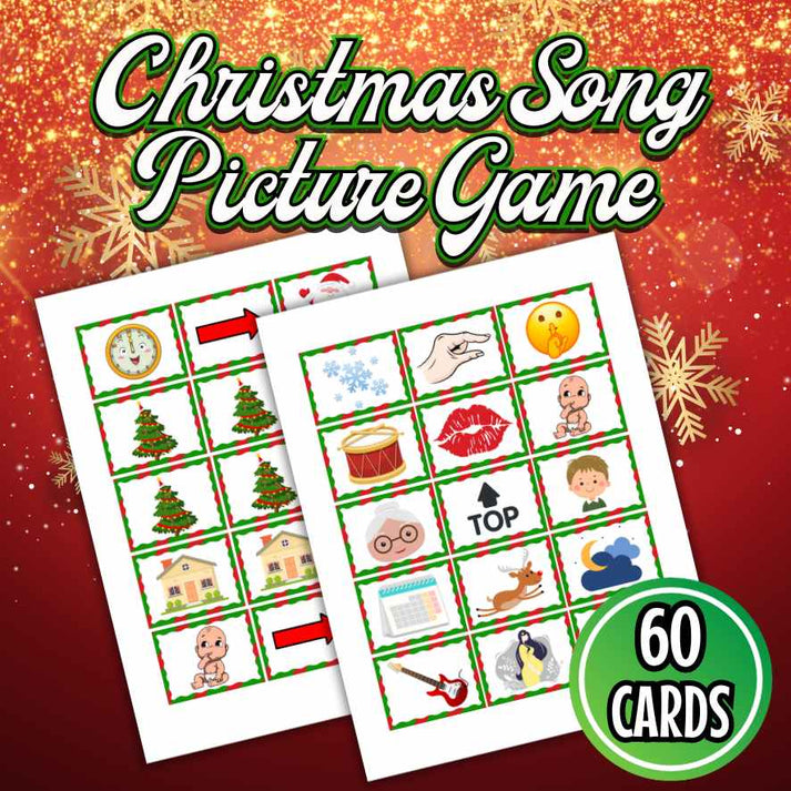 Christmas Song Picture Game | Fun Printable Holiday Party Activity ...