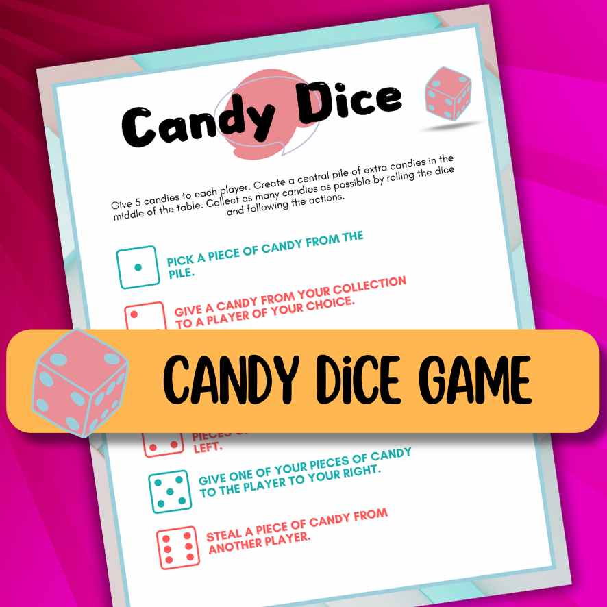 CANDY DICE GAME PRINTABLE – The Game Room