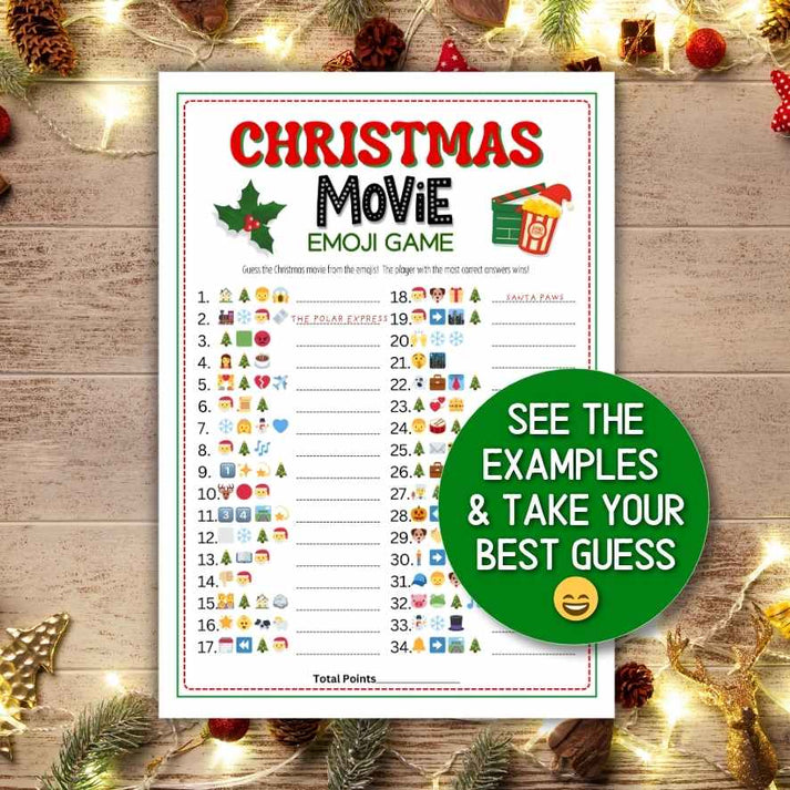 CHRISTMAS MOVIE EMOJI GAME PRINTABLE – The Game Room