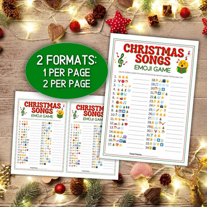 CHRISTMAS SONGS EMOJI GAME PRINTABLE – The Game Room