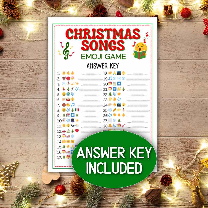 CHRISTMAS SONGS EMOJI GAME PRINTABLE – The Game Room