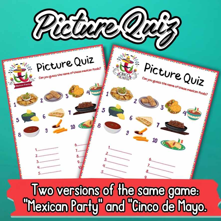 MEXICAN FOOD PICTURE QUIZ – The Game Room