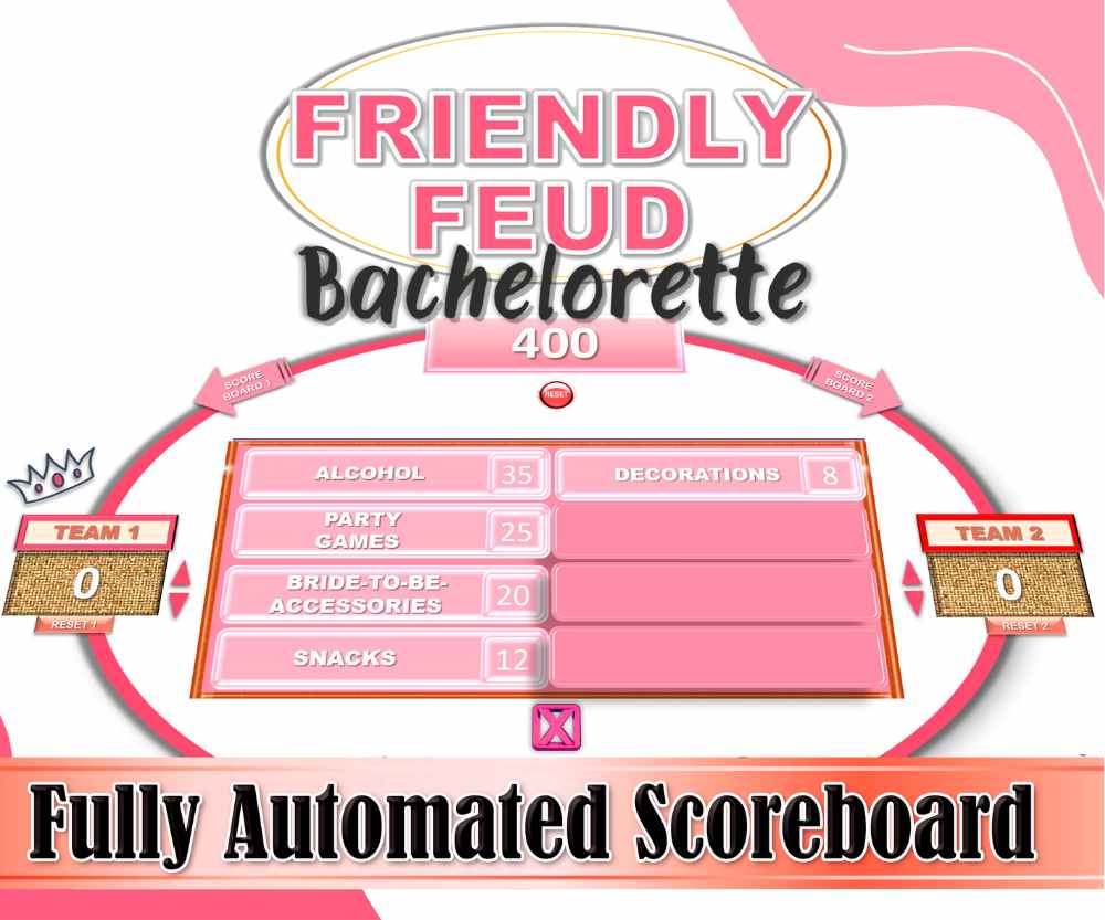 BACHELORETTE SHOWER FAMILY FRIENDLY FEUD – The Game Room