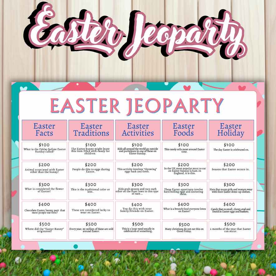 EASTER GAME JEOPARDY PRINTABLE – The Game Room