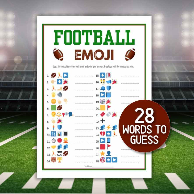 FOOTBALL EMOJI GAME PRINTABLE – The Game Room