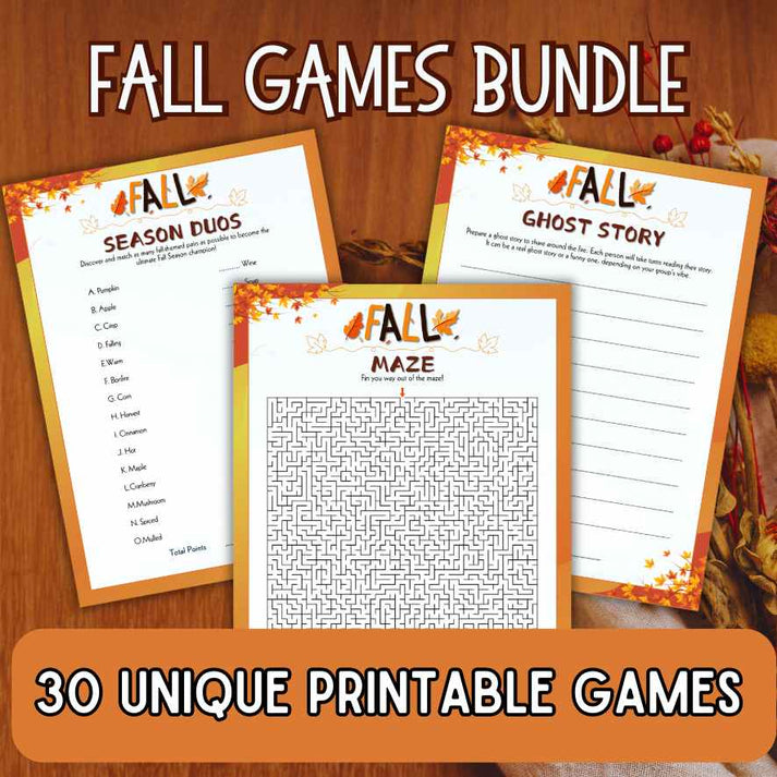 FALL GAMES PRINTABLE BUNDLE – The Game Room