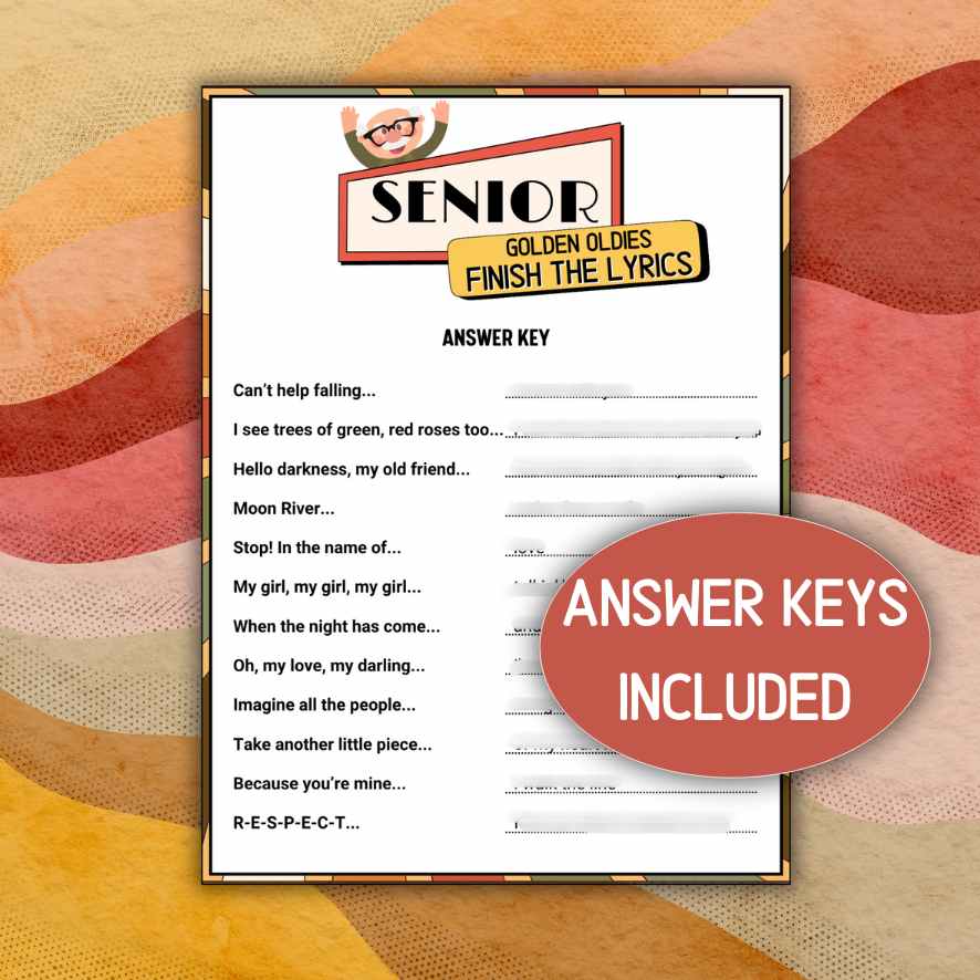 FINISH THE LYRICS FOR SENIORS – The Game Room