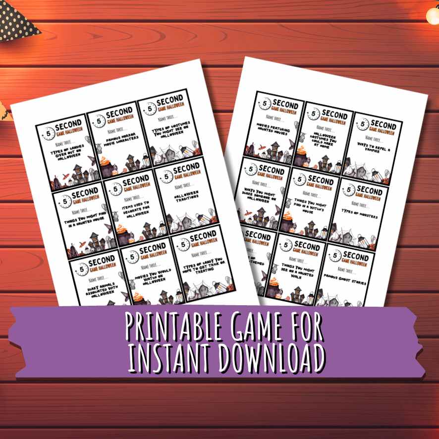 5 SECOND HALLOWEEN PRINTABLE GAME – The Game Room