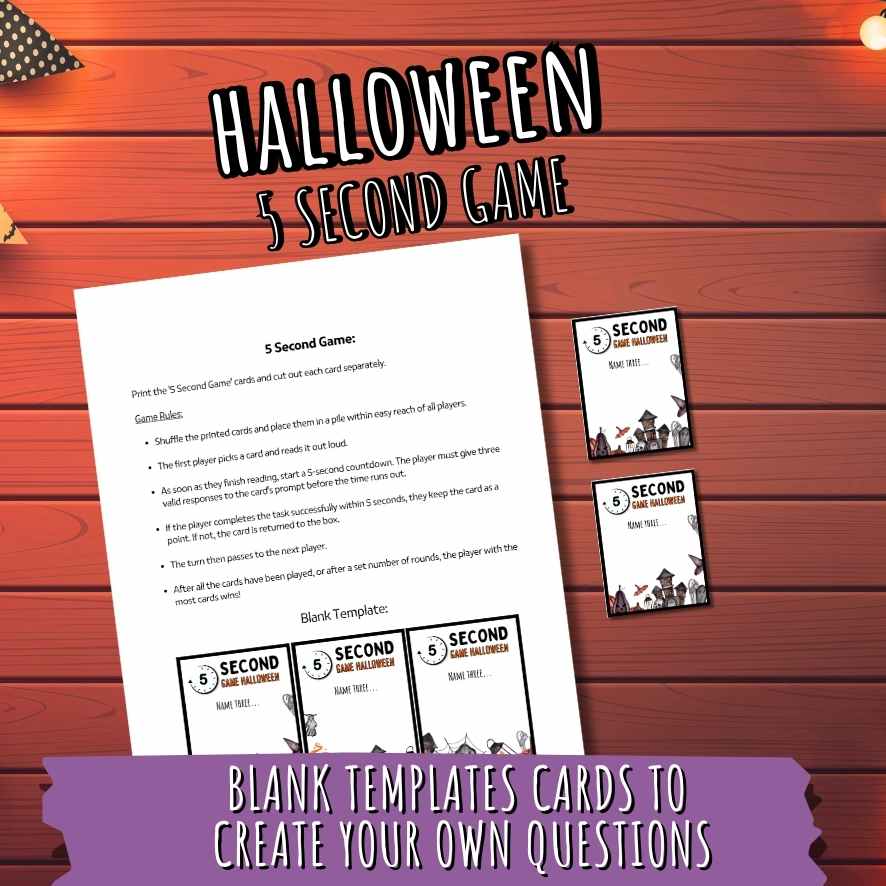 5 SECOND HALLOWEEN PRINTABLE GAME – The Game Room
