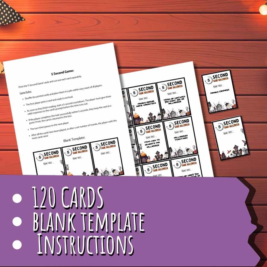 5 SECOND HALLOWEEN PRINTABLE GAME – The Game Room