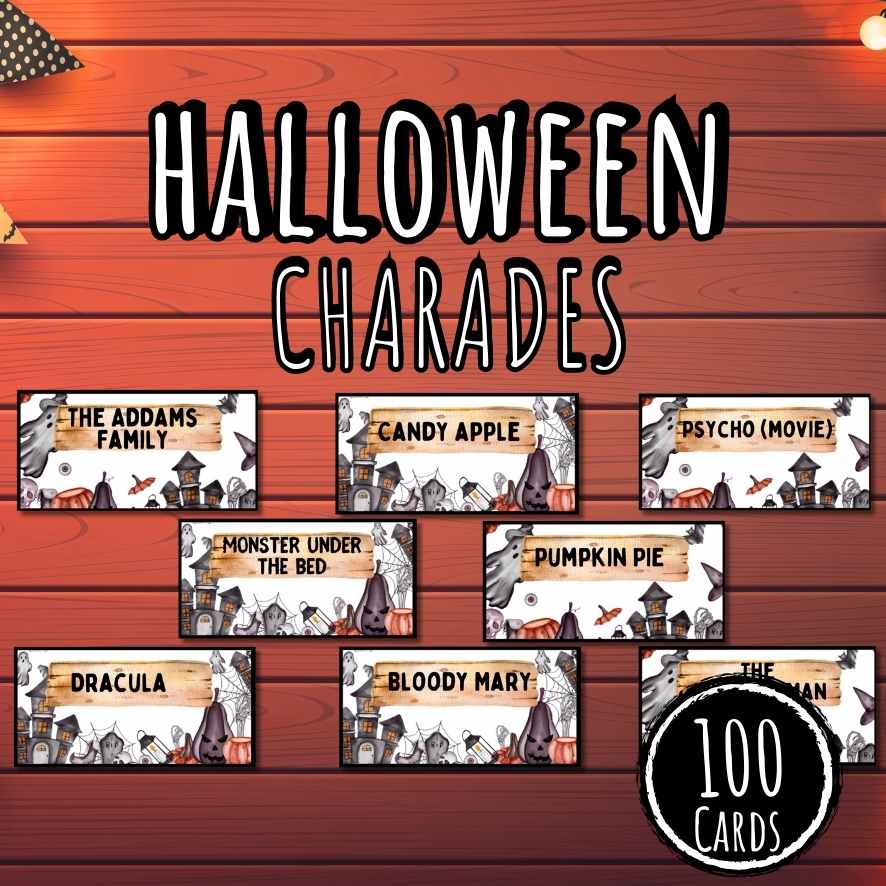 HALLOWEEN CHARADES GAME CARDS – The Game Room