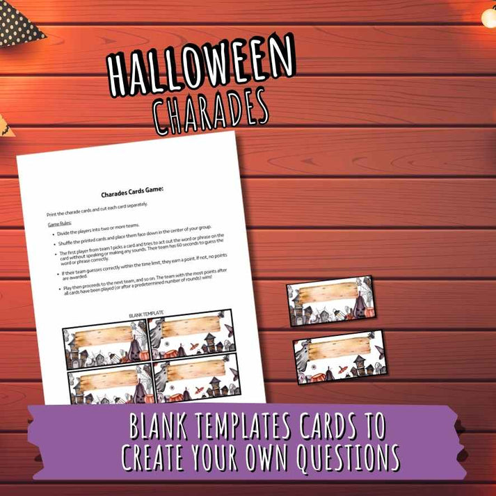 HALLOWEEN CHARADES GAME CARDS – The Game Room