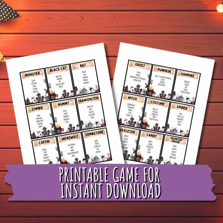 HALLOWEEN FORBIDDEN WORDS PRINTABLE – The Game Room