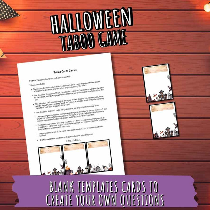 HALLOWEEN FORBIDDEN WORDS PRINTABLE – The Game Room