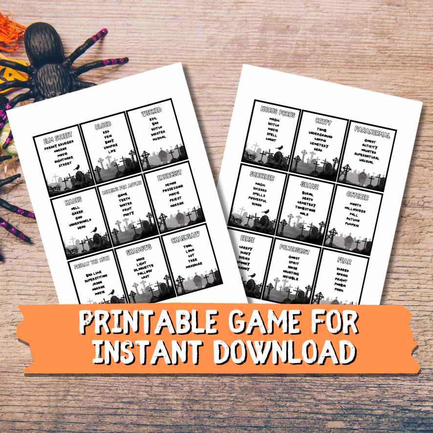 Halloween Forbidden Words Printable – Halloween Taboo Game for Parties ...
