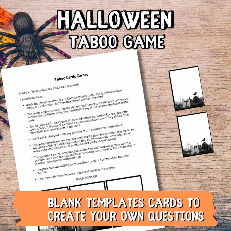 Halloween Forbidden Words Printable – Halloween Taboo Game for Parties ...