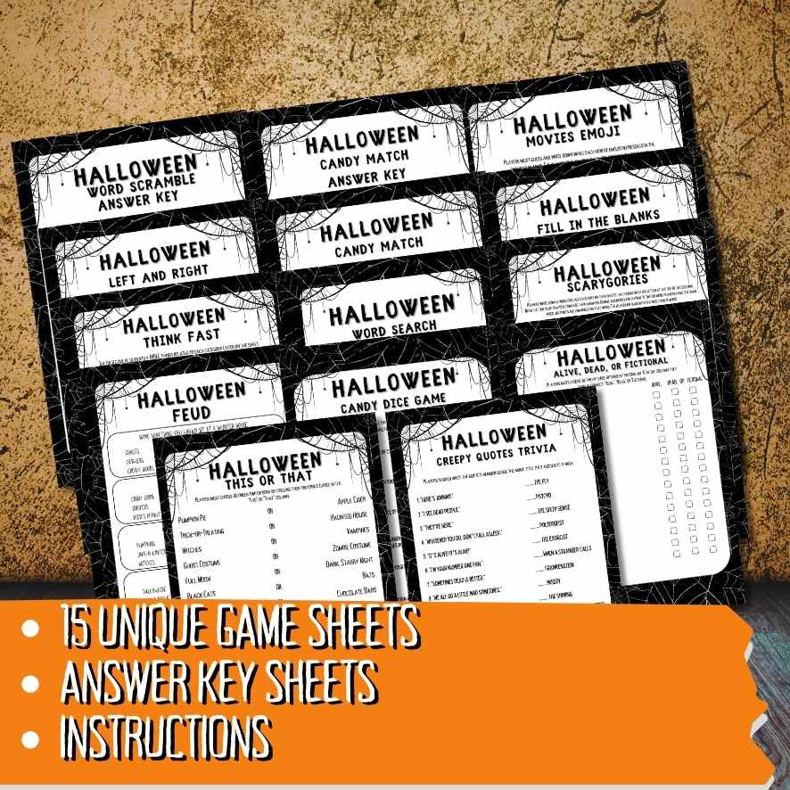 ADULT PARTY GAMES HALLOWEEN ACTIVITIES – The Game Room