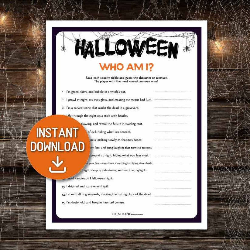 HALLOWEEN WHO AM I? GAME – The Game Room