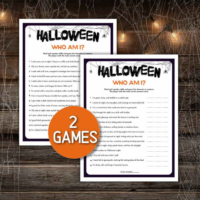 HALLOWEEN WHO AM I? GAME – The Game Room