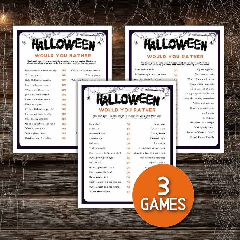HALLOWEEN WOULD YOU RATHER GAME – The Game Room