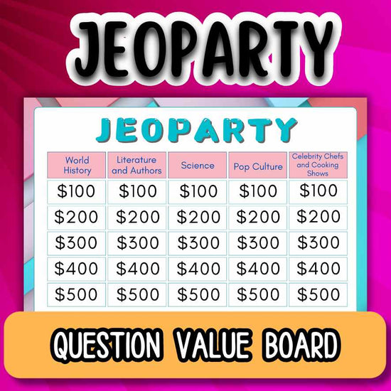 JEOPARDY GAME PRINTABLE – The Game Room